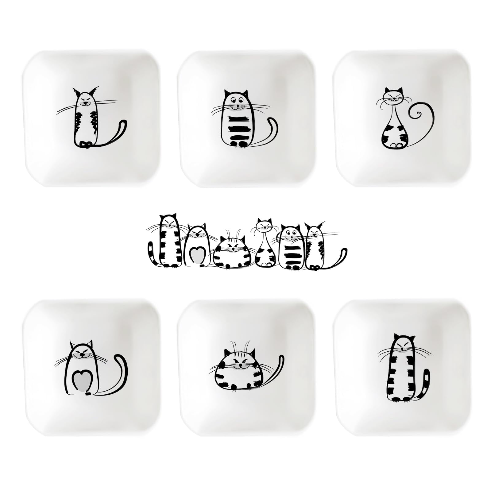 Super Cute Cat Ceramic Sauce Dish,Mini Side Seasoning Dish,Condiment ...