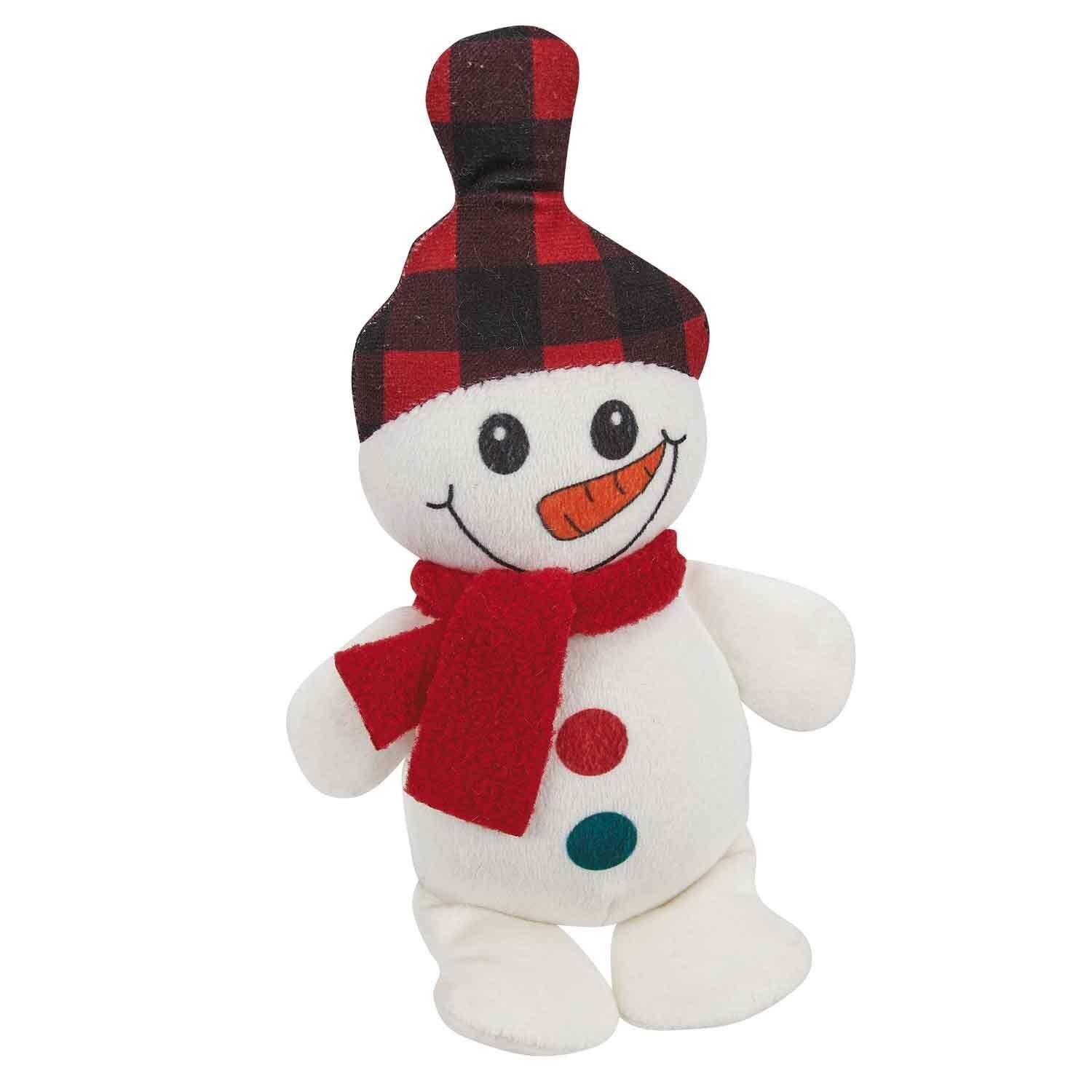 Super Cute Dog Toy Snowman Boy or Girl Holiday Plaid Plush Soft Stuffed ...
