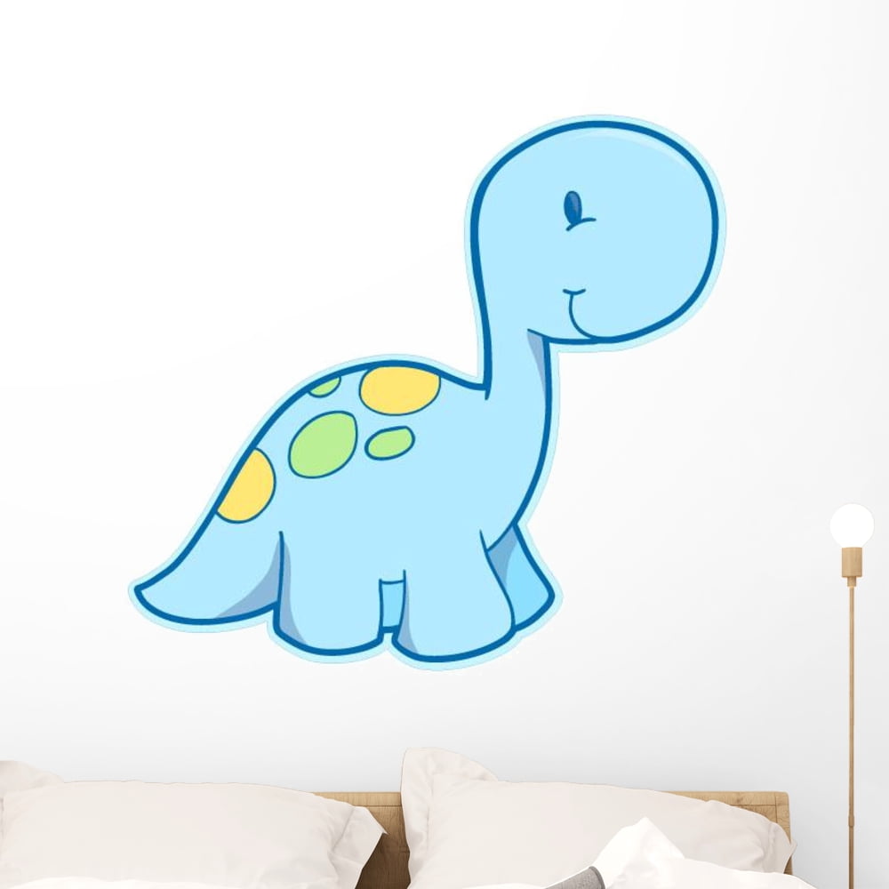 Super Cute Little Dinosaur Wall Decal Sticker, Wallmonkeys Peel & Stick ...