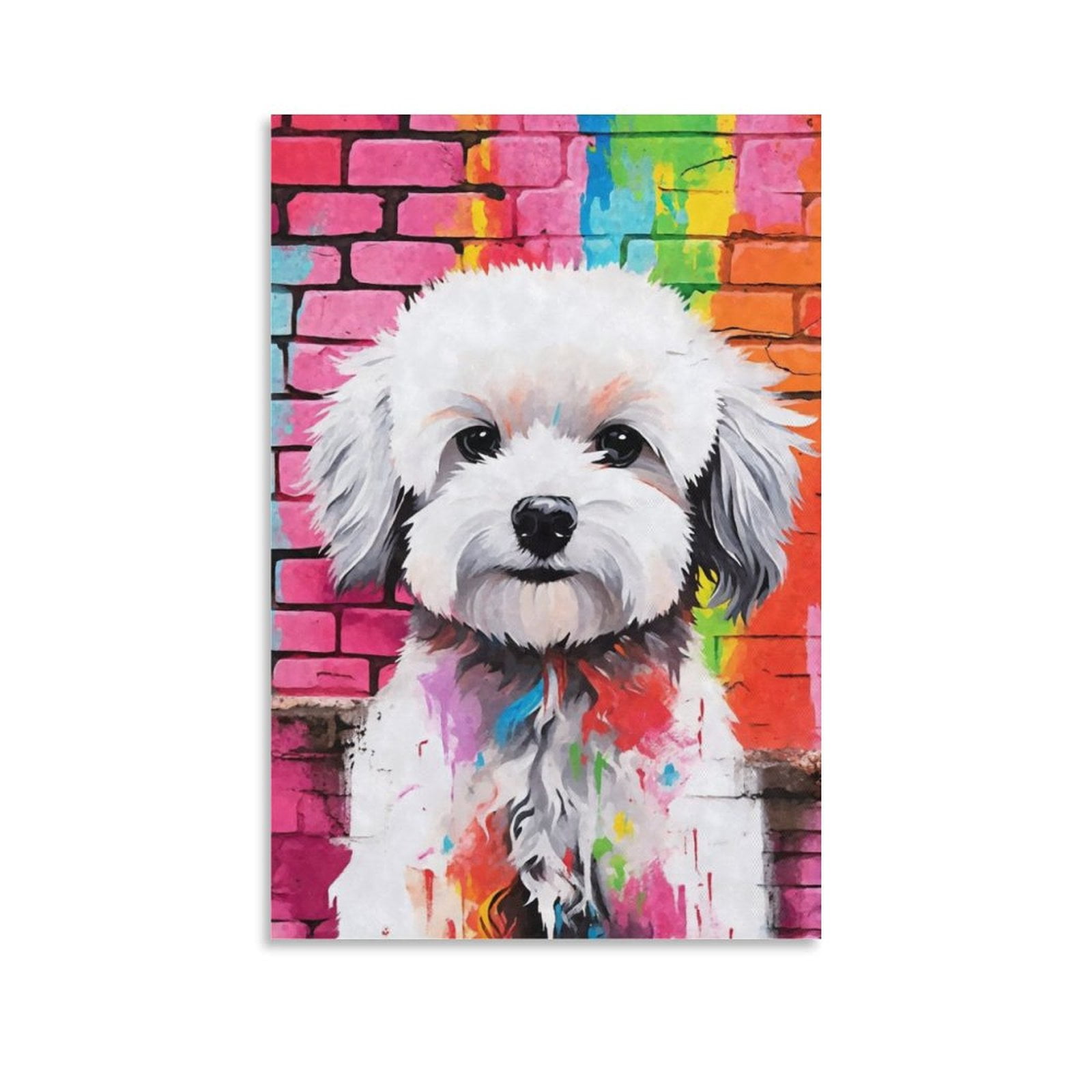 Super Cute Maltese Dog Puppy Art Painting Canvas Poster Wall Art ...