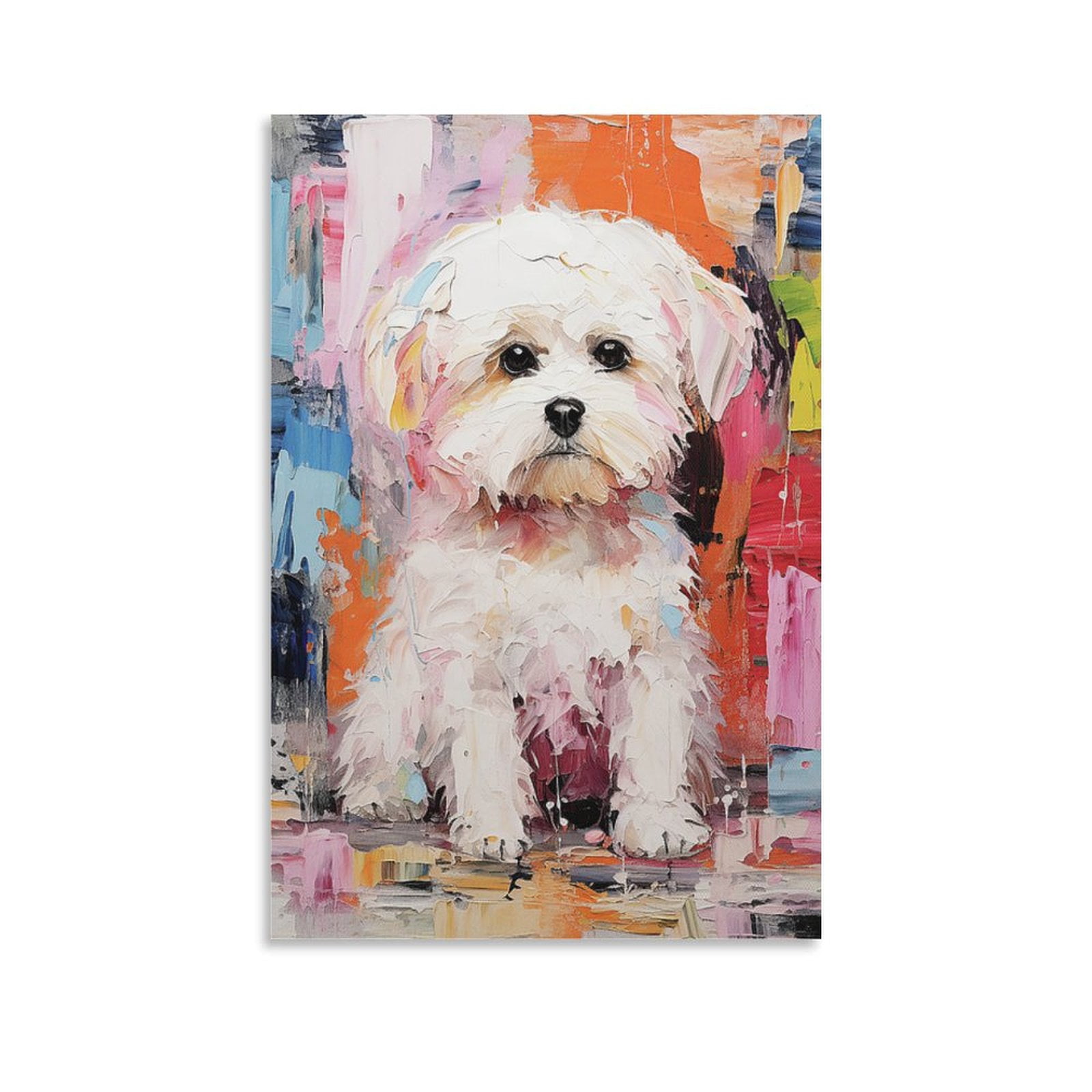 Super Cute Maltese Dog Puppy Canvas Poster Wall Art Picture Prints ...