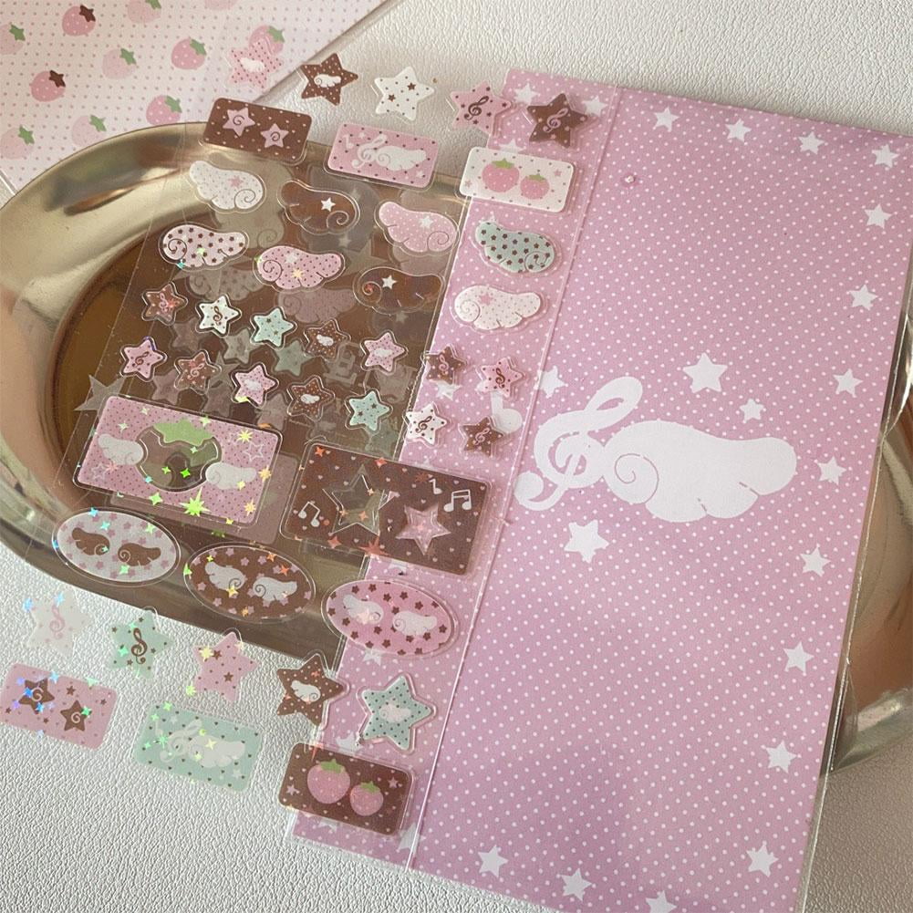 Super Cute Music Strawberry Glitter Stickers, Funny Design for Mobile ...