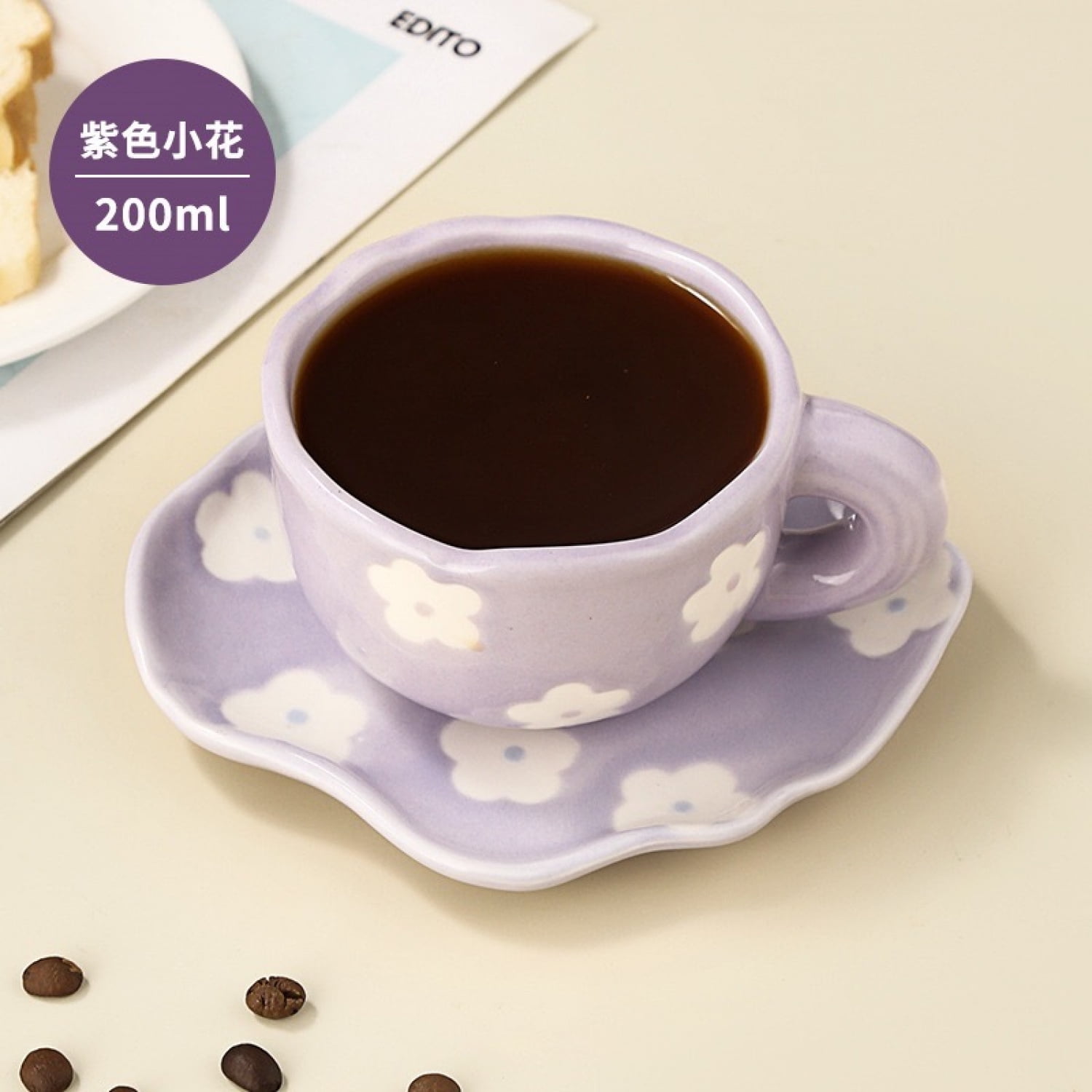 Super Cute Soft Fufu Hand Pinch Coffee Set Creative Hand Painted ...