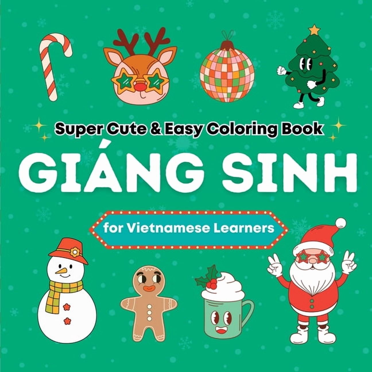 Super Cute & Easy Christmas Coloring Book for Vietnamese Language ...