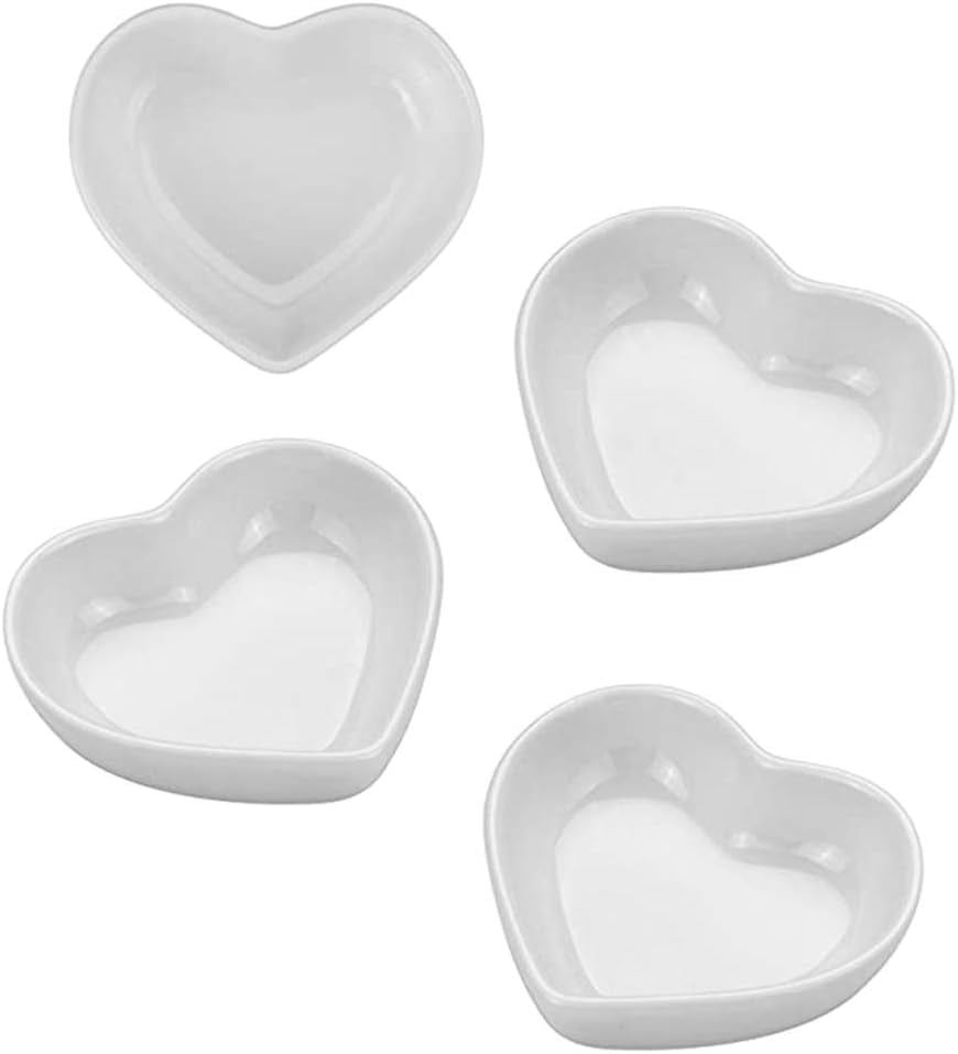 Super Cute Heart Sharpe Ceramic Sauce Dish,Mini Side Seasoning Dish ...