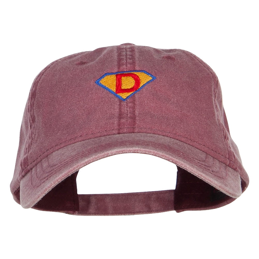 Super D Embroidered Washed Cap - Maroon OSFM - Walmart.com