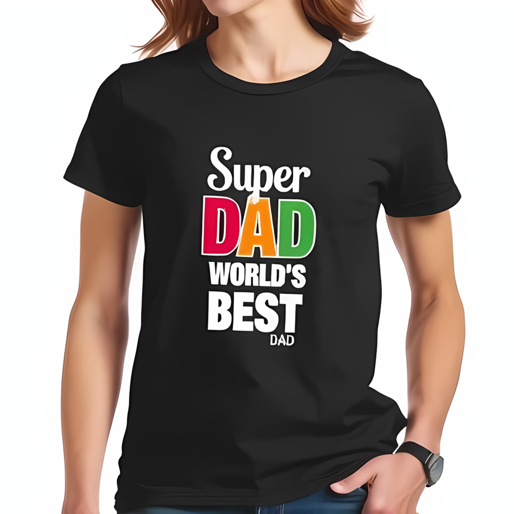 Super DAD World's Best DAD Graphic Cotton Short Sleeve T-Shirt ...