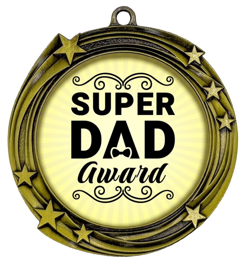 Super Dad Award Stars Design Medal | Celebration and Appreciation Prize ...