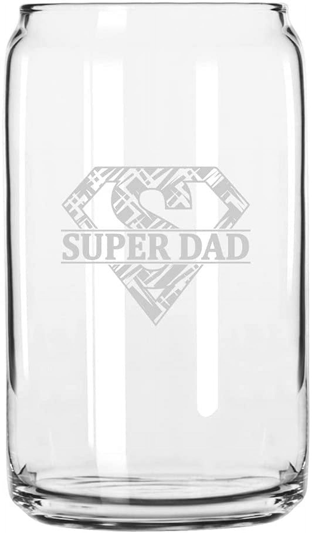 Super Dad Black Father's Day Etched 16oz Libbey Can Glass - Walmart.com