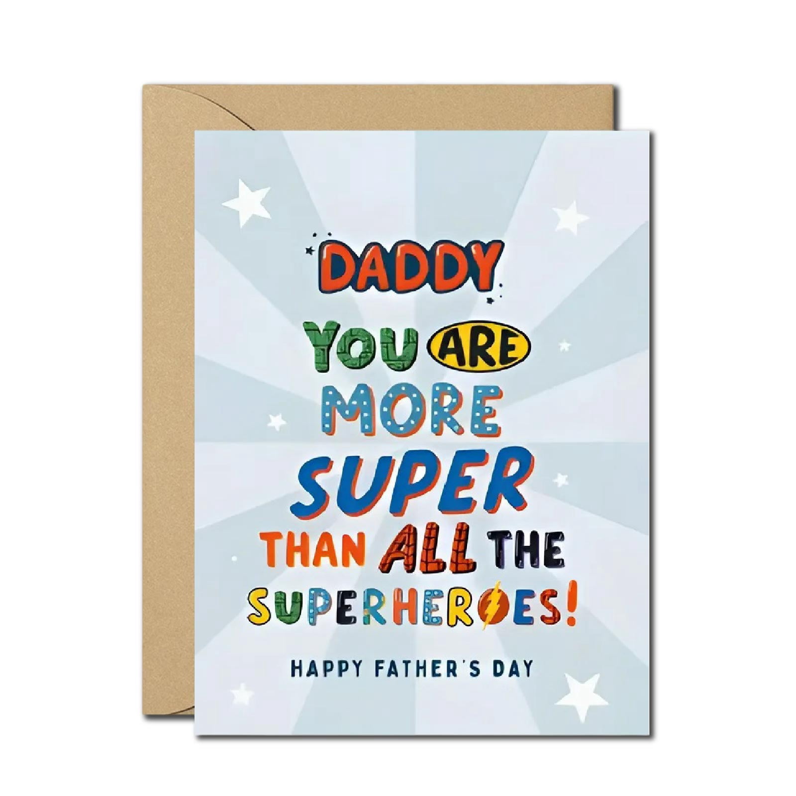 Super Dad Father's Day Card - Fun and Colorful Design - Blank Inside ...