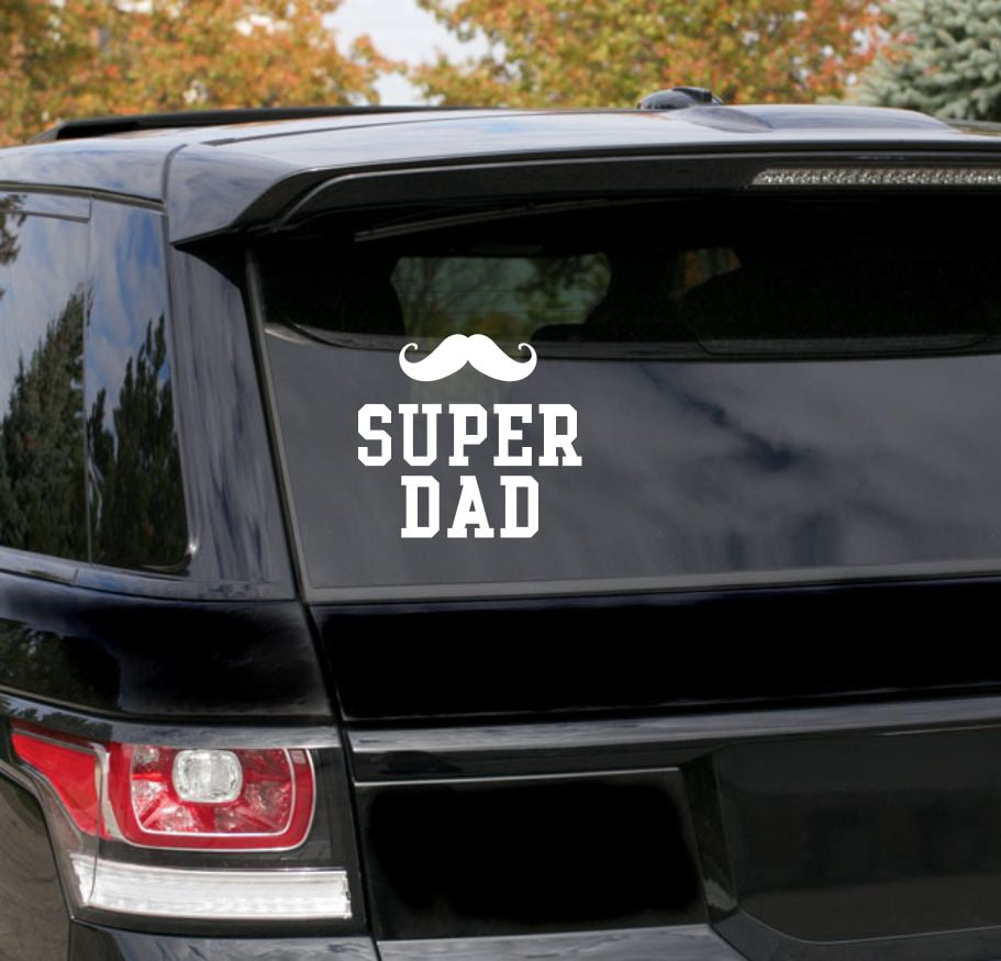 Super Dad Mustache Car Decal Super Father's Day Gift Truck Window ...