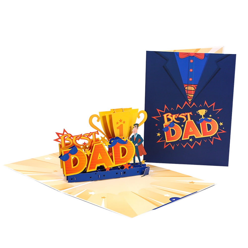 Super Dad Pop Up Card - 3D Best Dad Greeting Card for Father's Days ...
