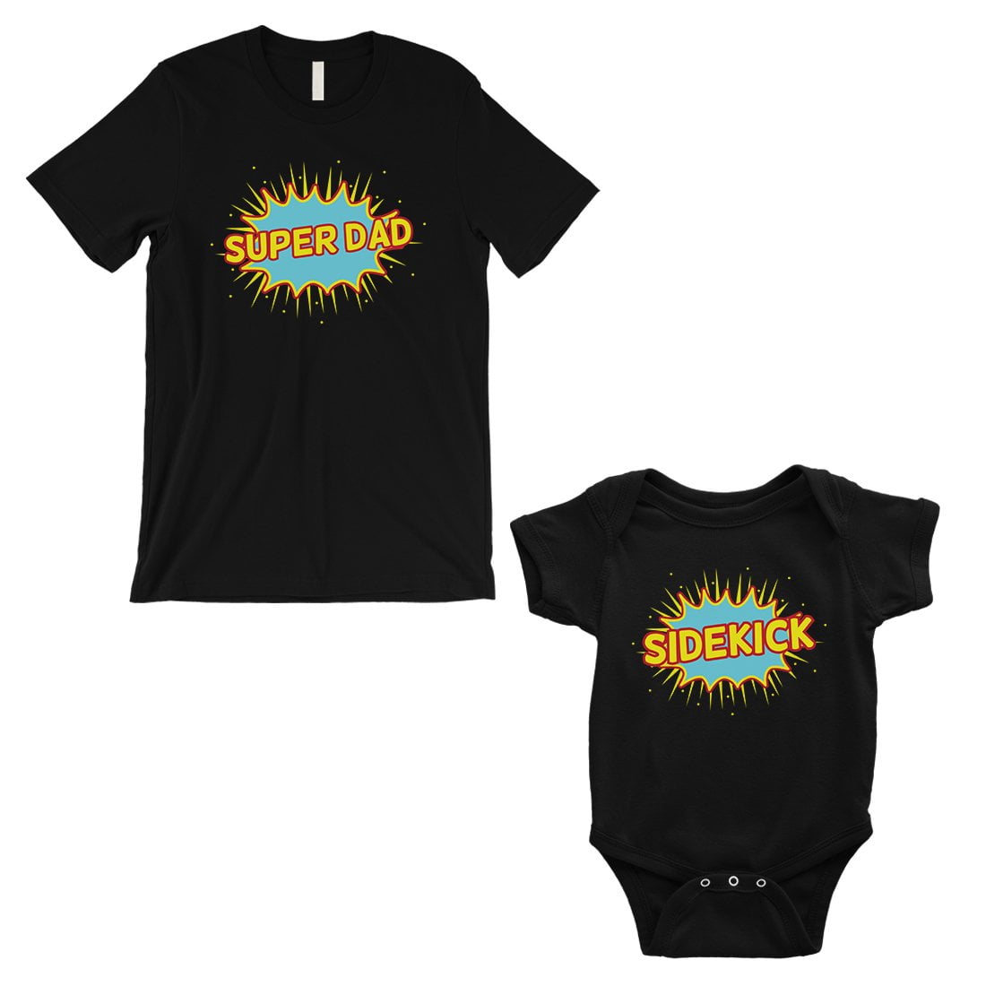 Super Dad Sidekick Dad and Baby Matching Outfits Black - Walmart.com