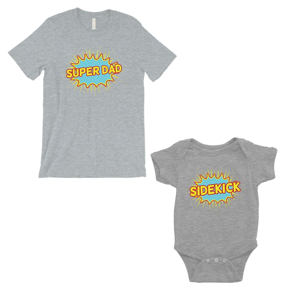 Super Dad Sidekick Dad and Baby Matching Outfits Grey - Walmart.com