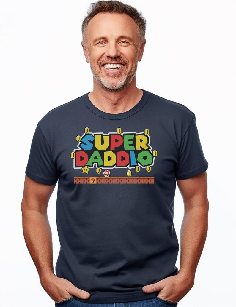 Super Daddio Game Fan T Shirt Fathers Day Unique Design - First Father ...