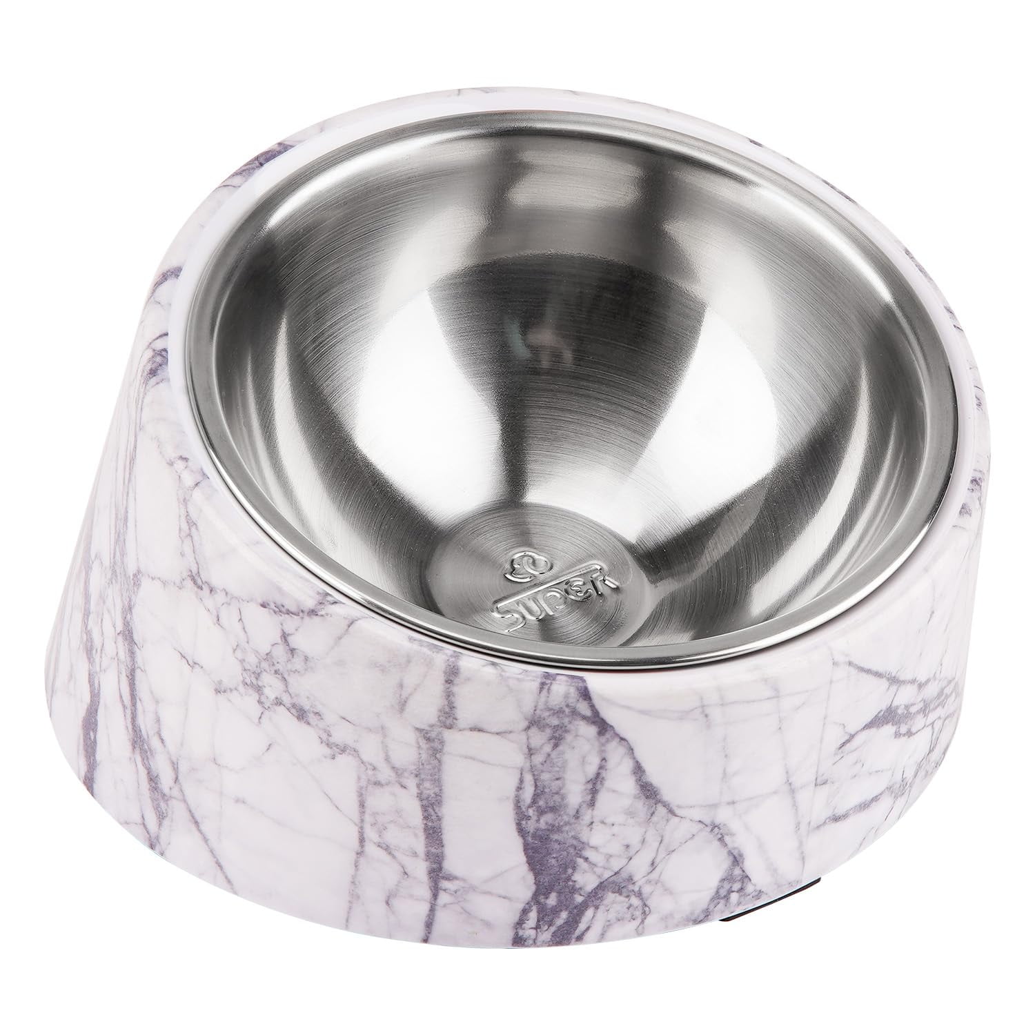 Super Design Mess Free 15 Degree Slanted Bowl for Dogs and Cats, Tilted ...