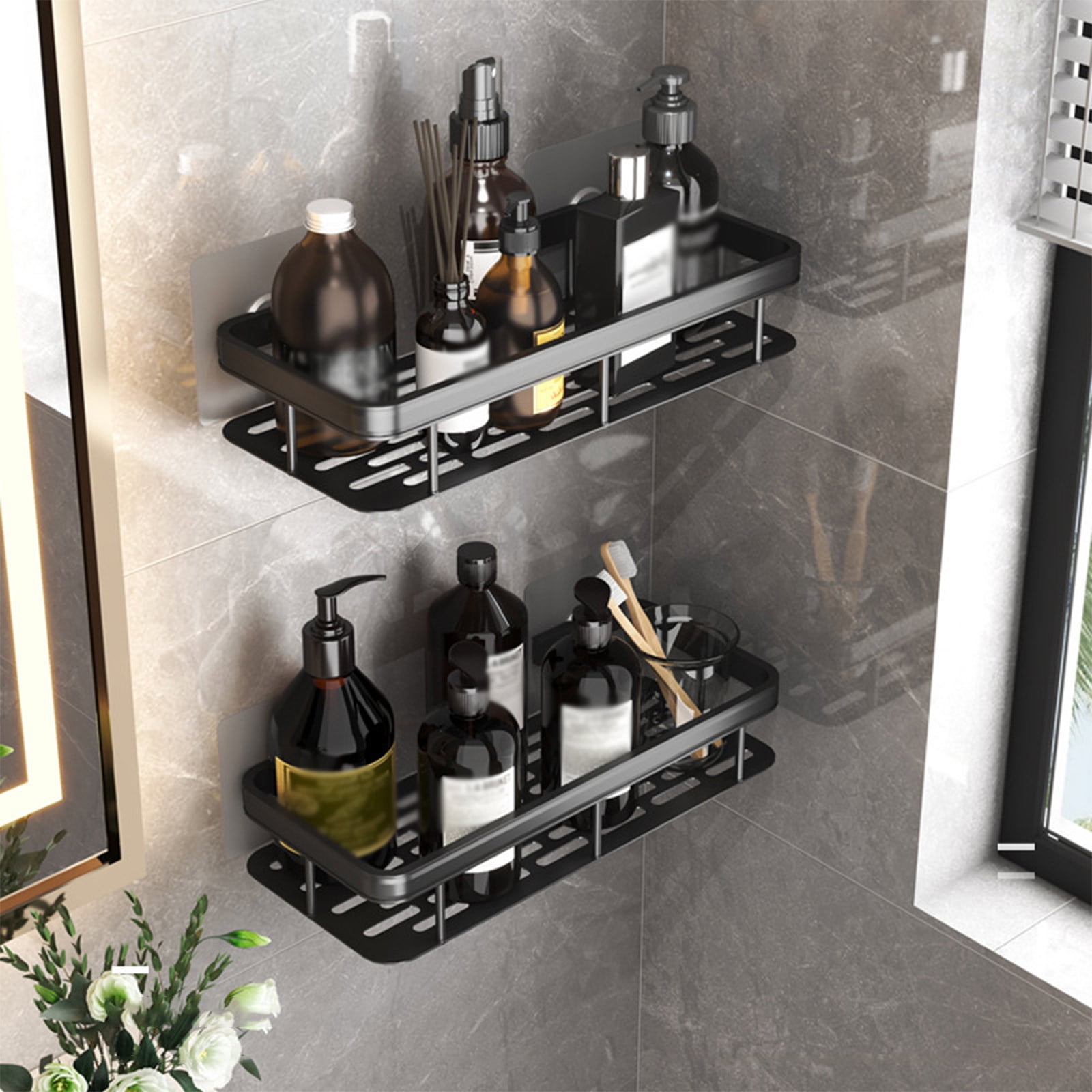 Super Discount, Shower Caddy Shelf Organizer, Wall-Mounted Bathroom ...