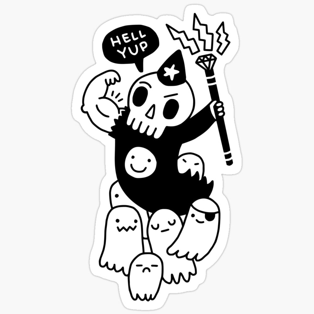 Super Duper Necromancer Sticker Phone Decal Water Bottle Stickers Car ...