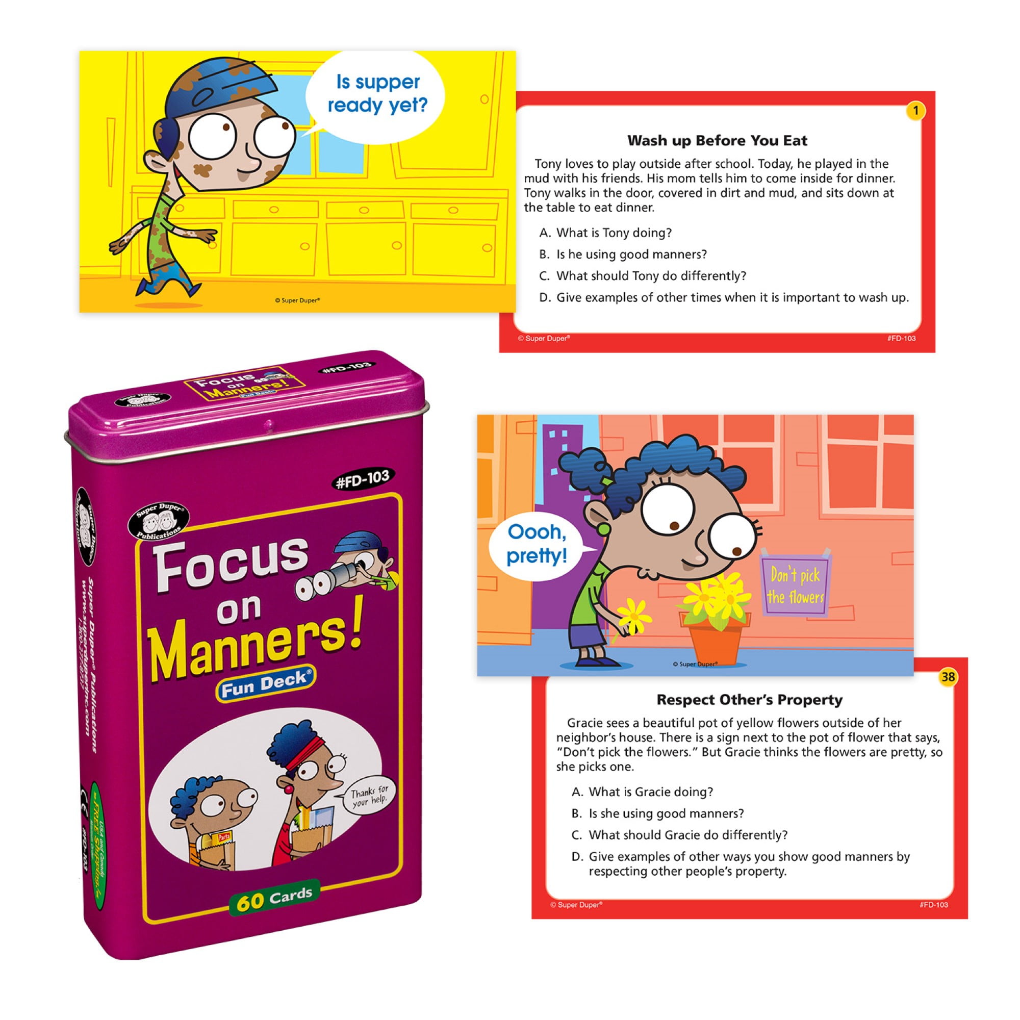 Super Duper Publications | Focus on Manners Fun Deck | Behavior and ...