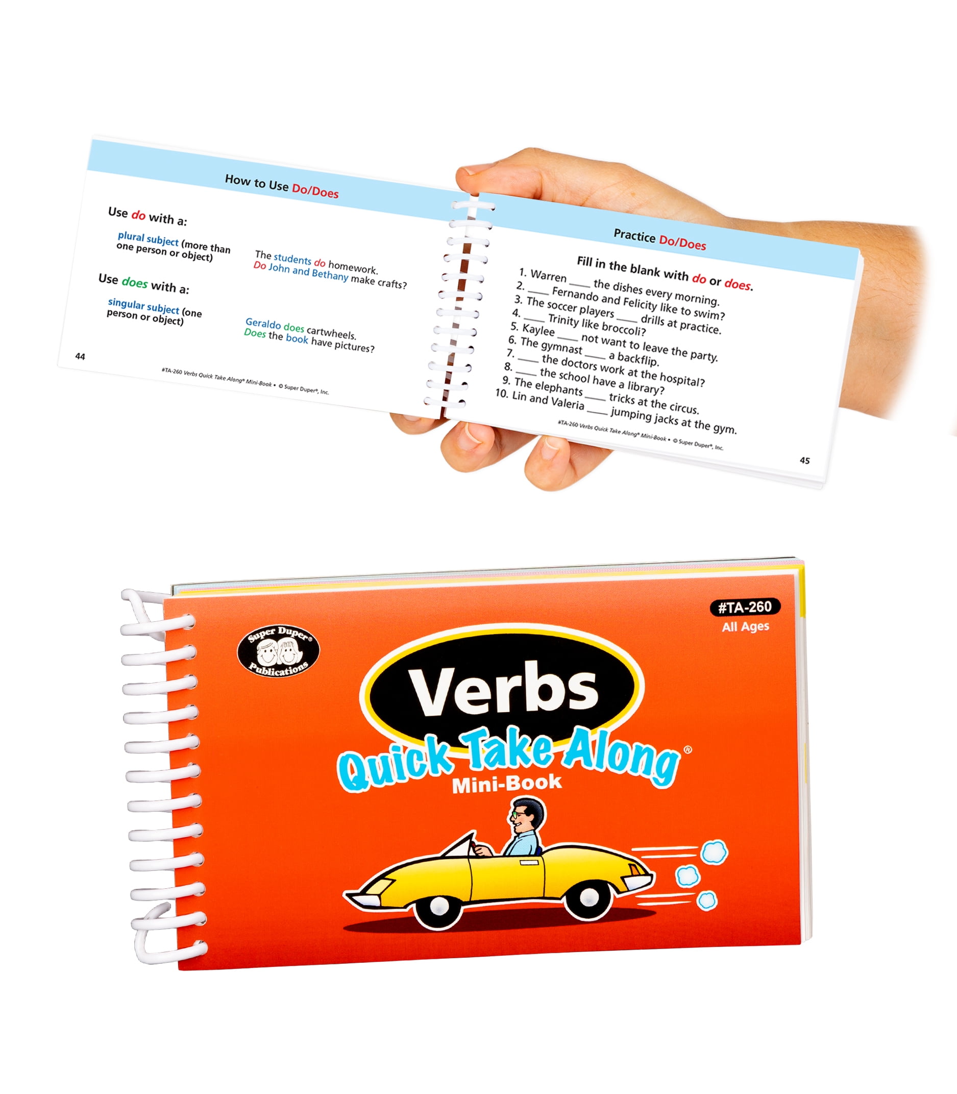 Super Duper Publications | Verbs Quick Take Along Mini-Book | Speech ...