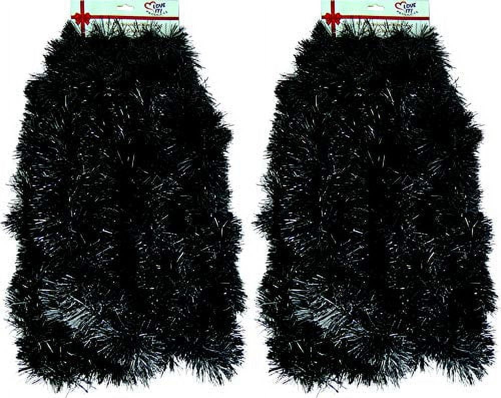 Super Thick Tinsel Garland Multi-Packs (2 Black, 50 ft.) for Holidays ...