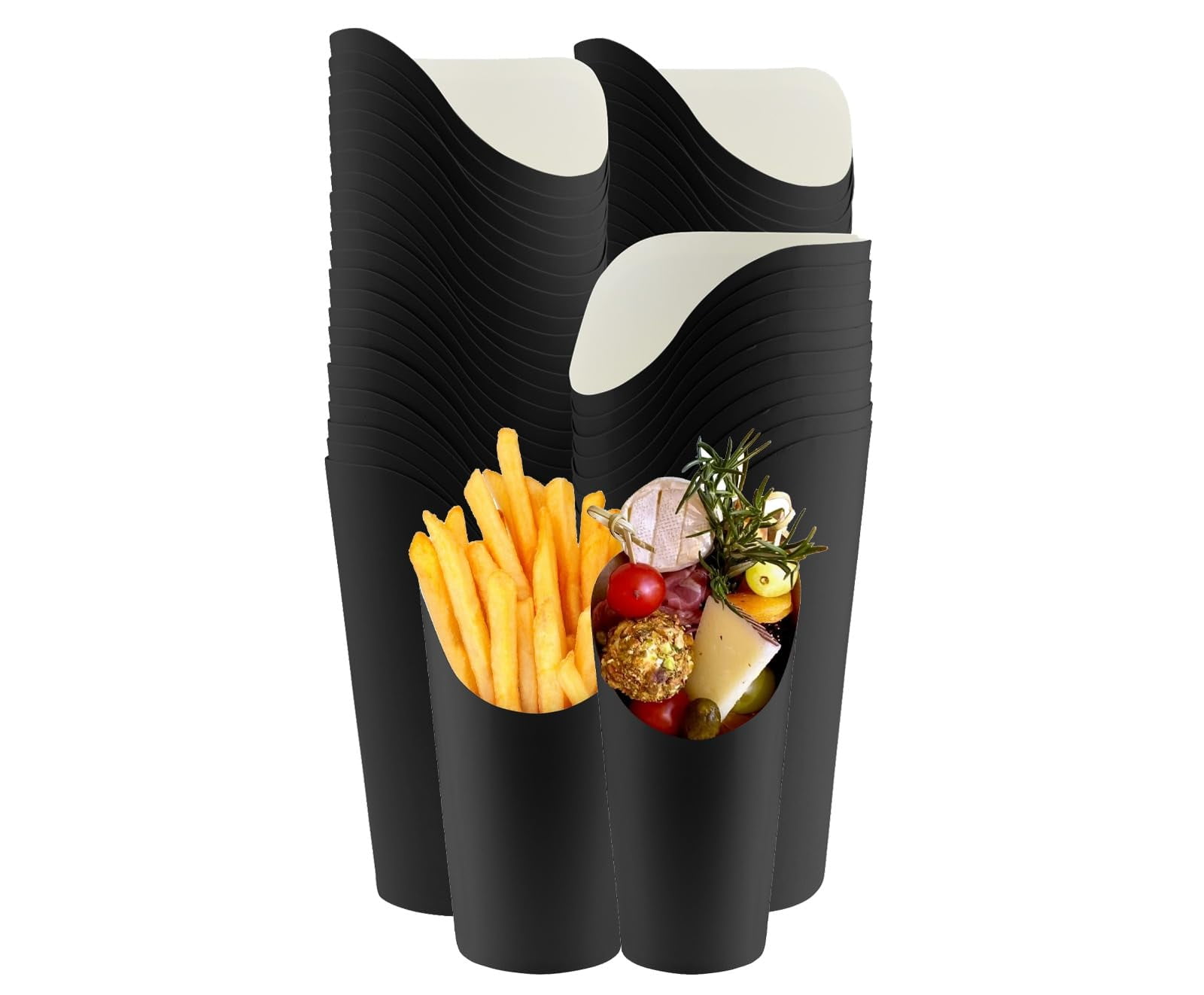 Super Durable Black French Fry Cups Disposable Perfect for Birthday ...
