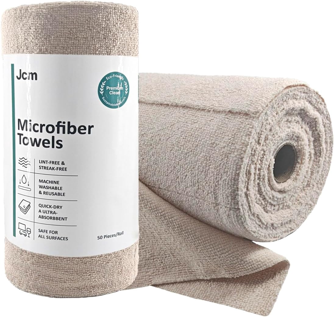 Super Eco Clean Microfiber Towel Roll 50 Tear-Away Reusable Sheets ...