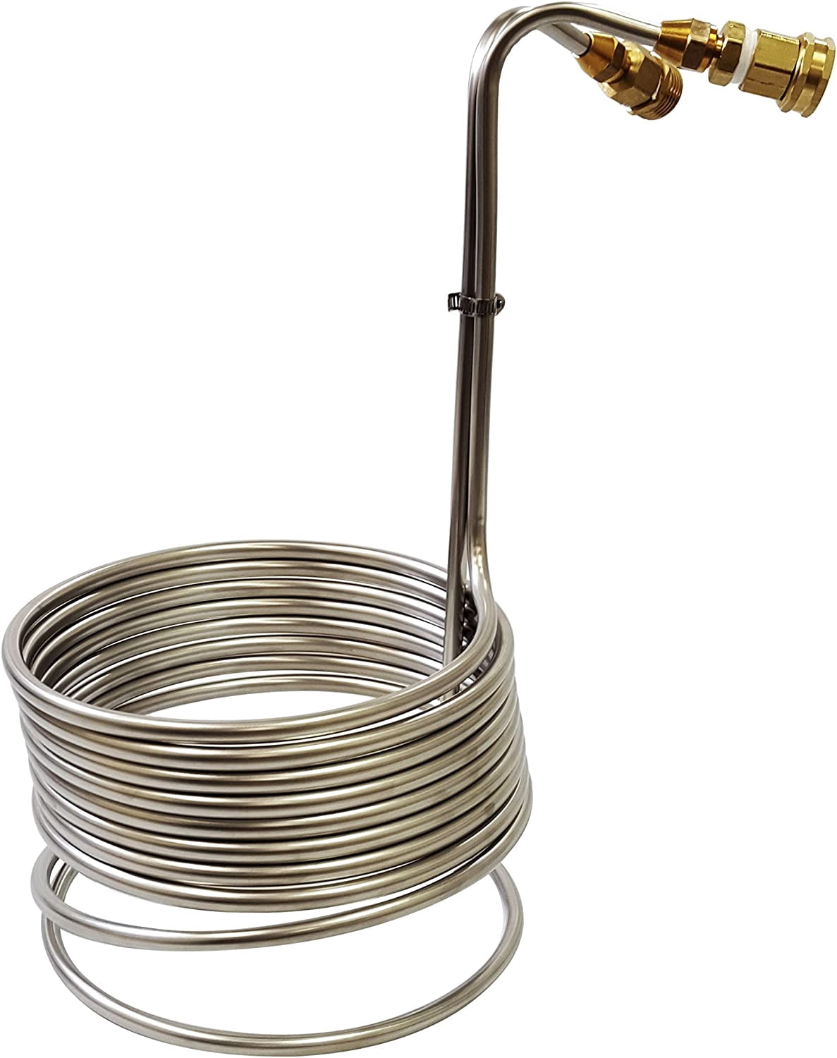 Super Efficient 3/8" x 25' Stainless Steel Wort Chiller w/ GH Fittings ...