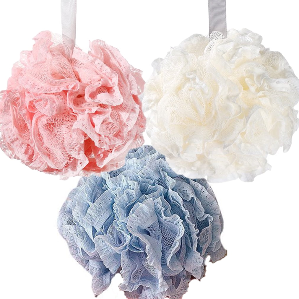 Super Exfoliating Home Spa Weave Loofah Shower Sponge Pouf Mesh Brush ...