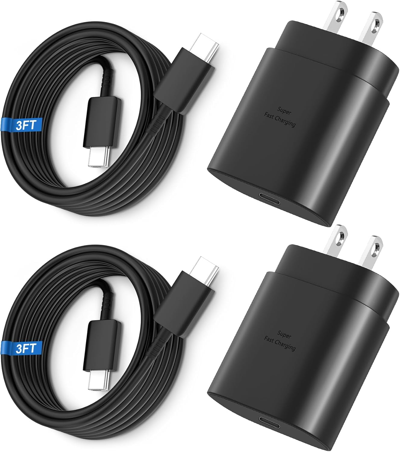 Uzeuza, Super Fast Charger, 25W USB C Wall Charger, 2Pack, 3ft Cable ...