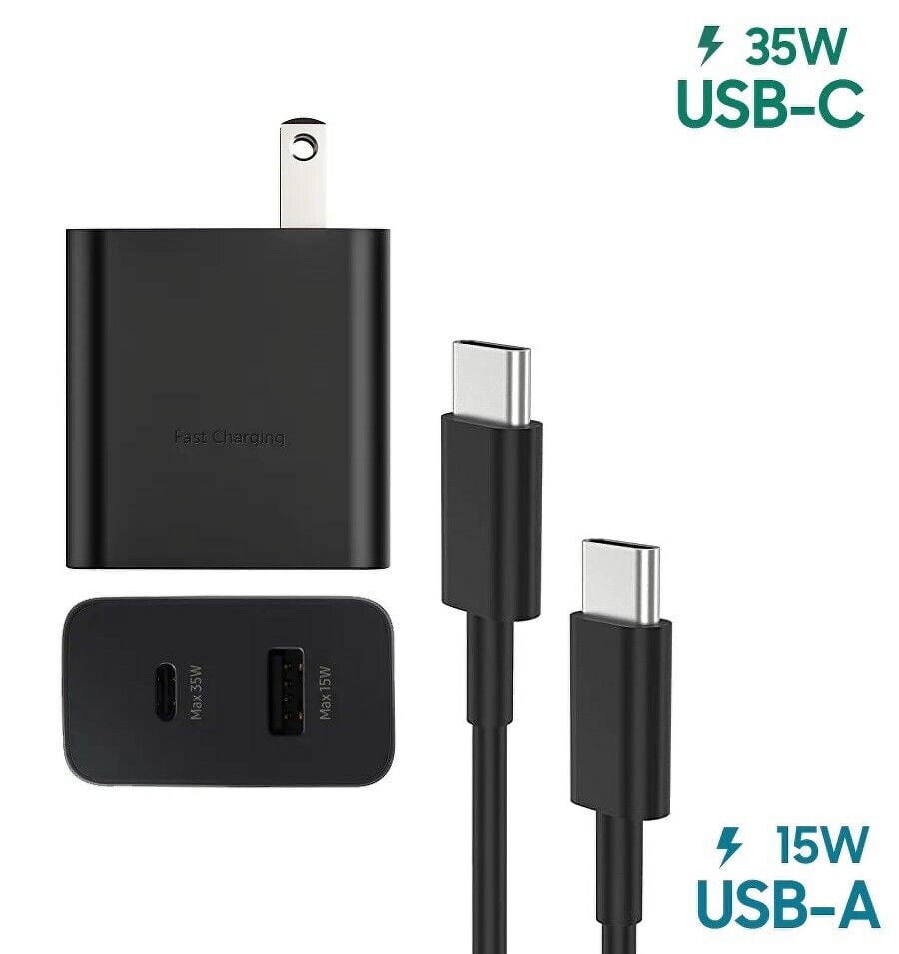 Super Fast Charging 35W Dual Port Wall Charger USB C Adapter, (35W+15W ...