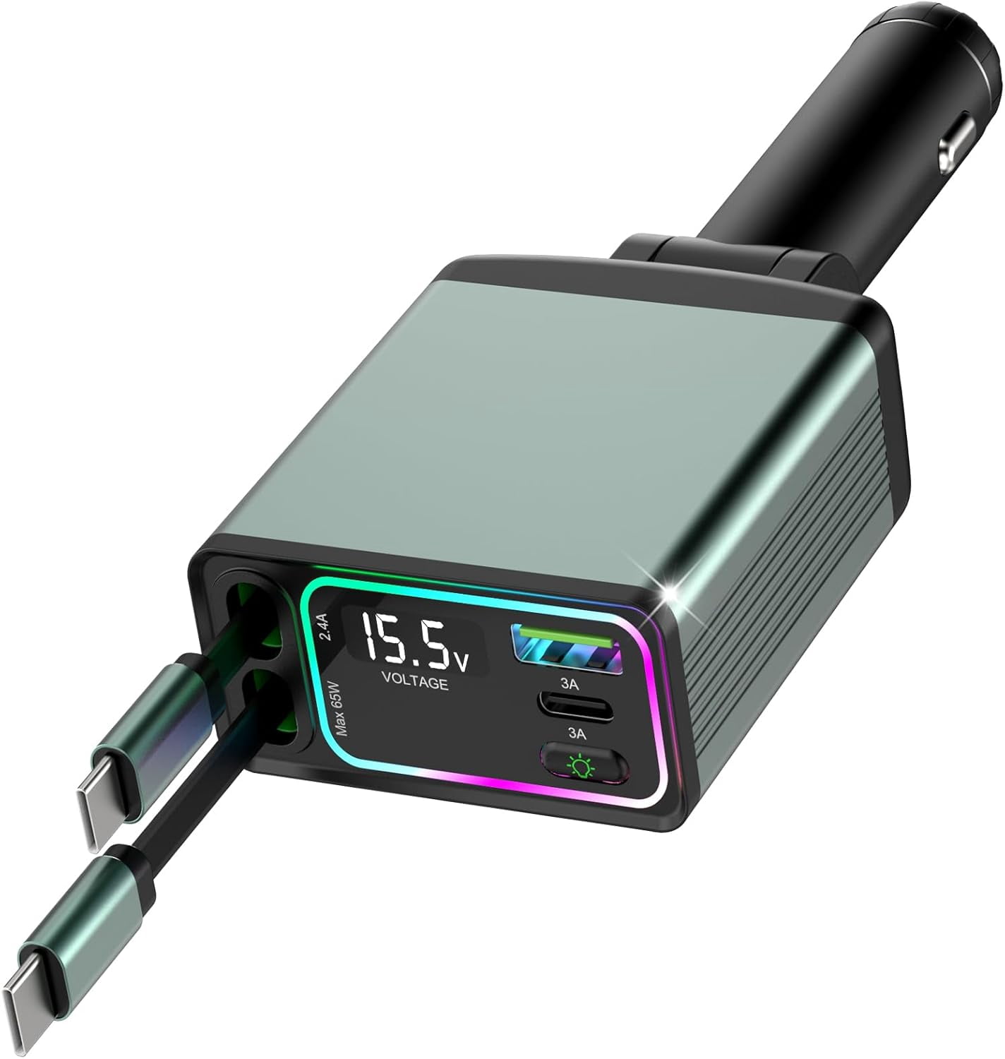 Super Fast Charging & 4-Port Design: This 4-in-1 retractable car phone ...