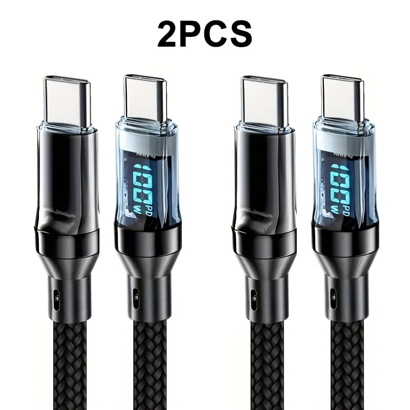 Super Fast Charging USB A to Type-C Cable with LED Digital Display ...