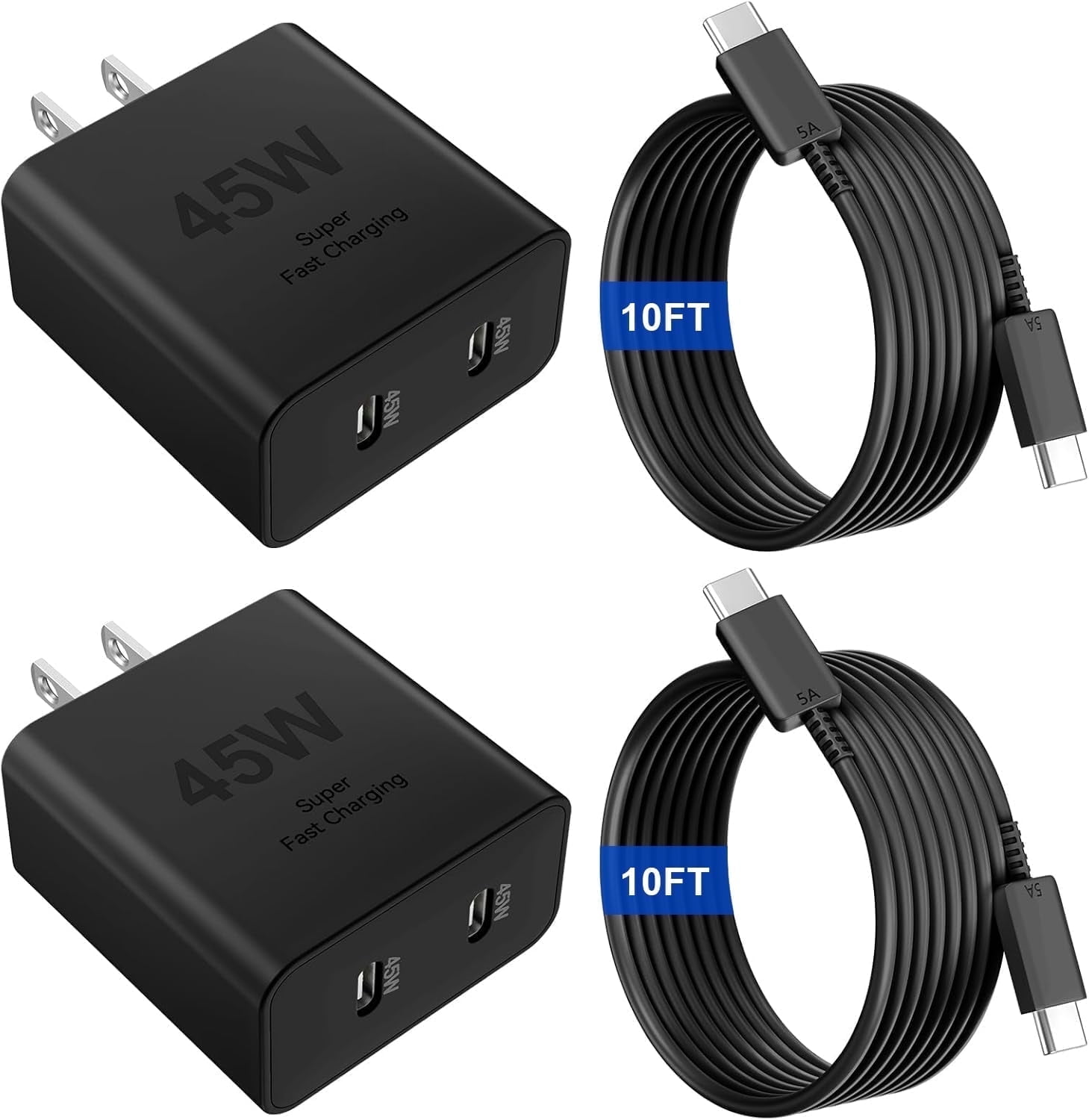 Super Fast Type C Charger Compatible for Samsung,45W Dual Port USB C ...