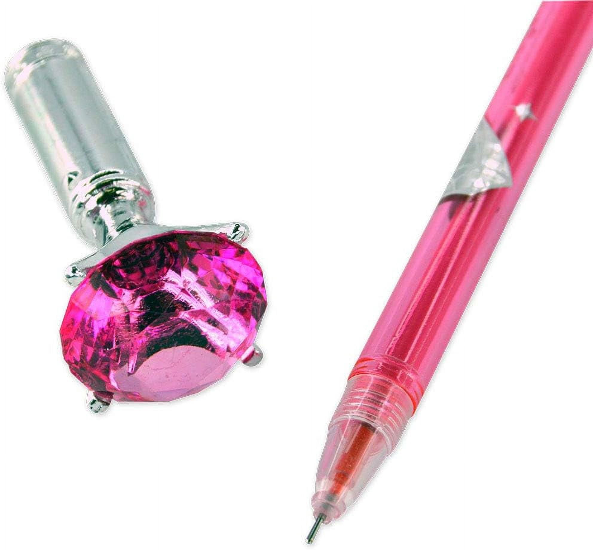 Super Fine Point Gel Pens with Jumbo Rhinestone Jewel Topper - Pack of ...