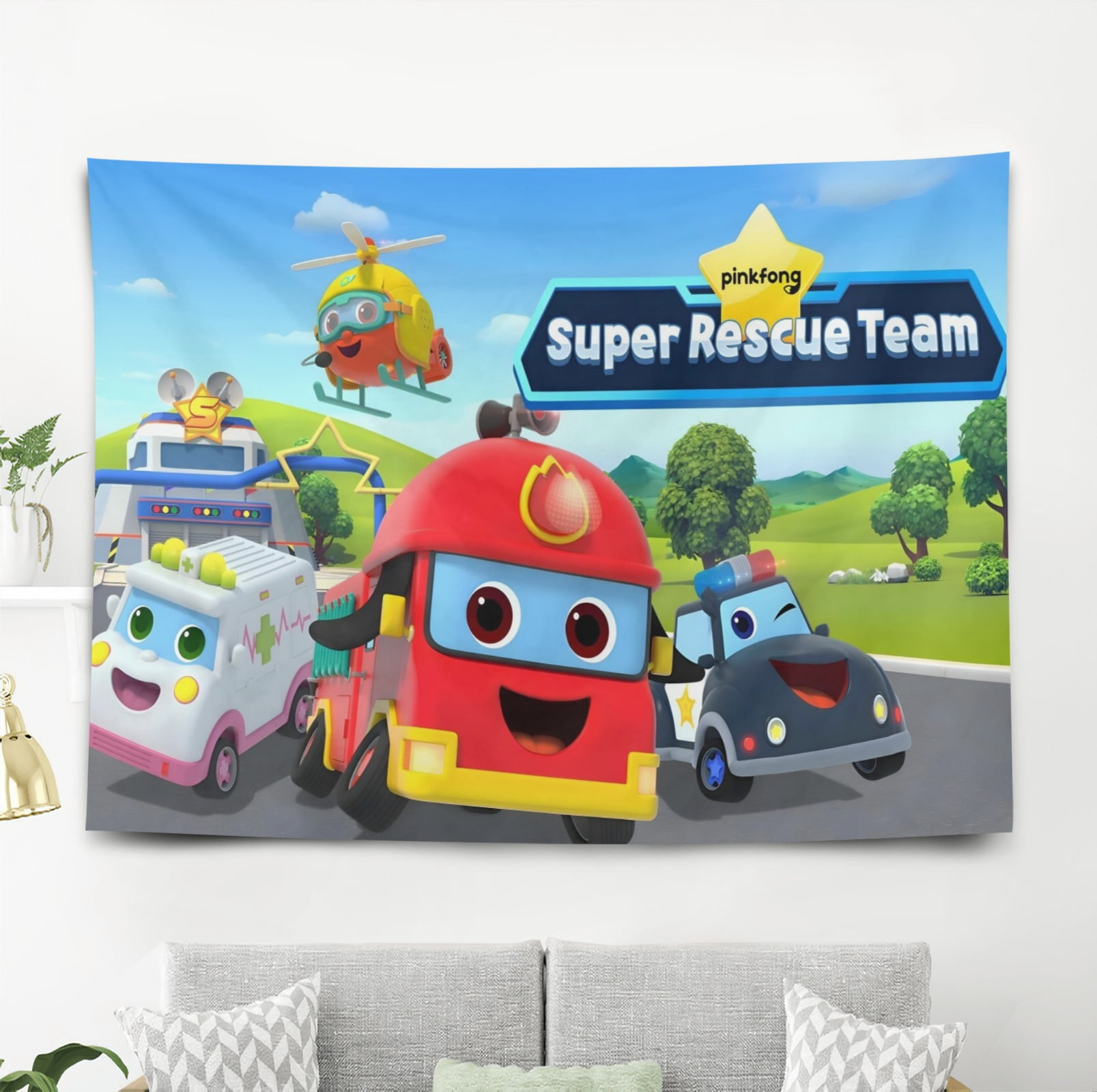 Super Firefighter Rescue-Theme Anti-pilling Tapestry Gift Wall Hanging ...
