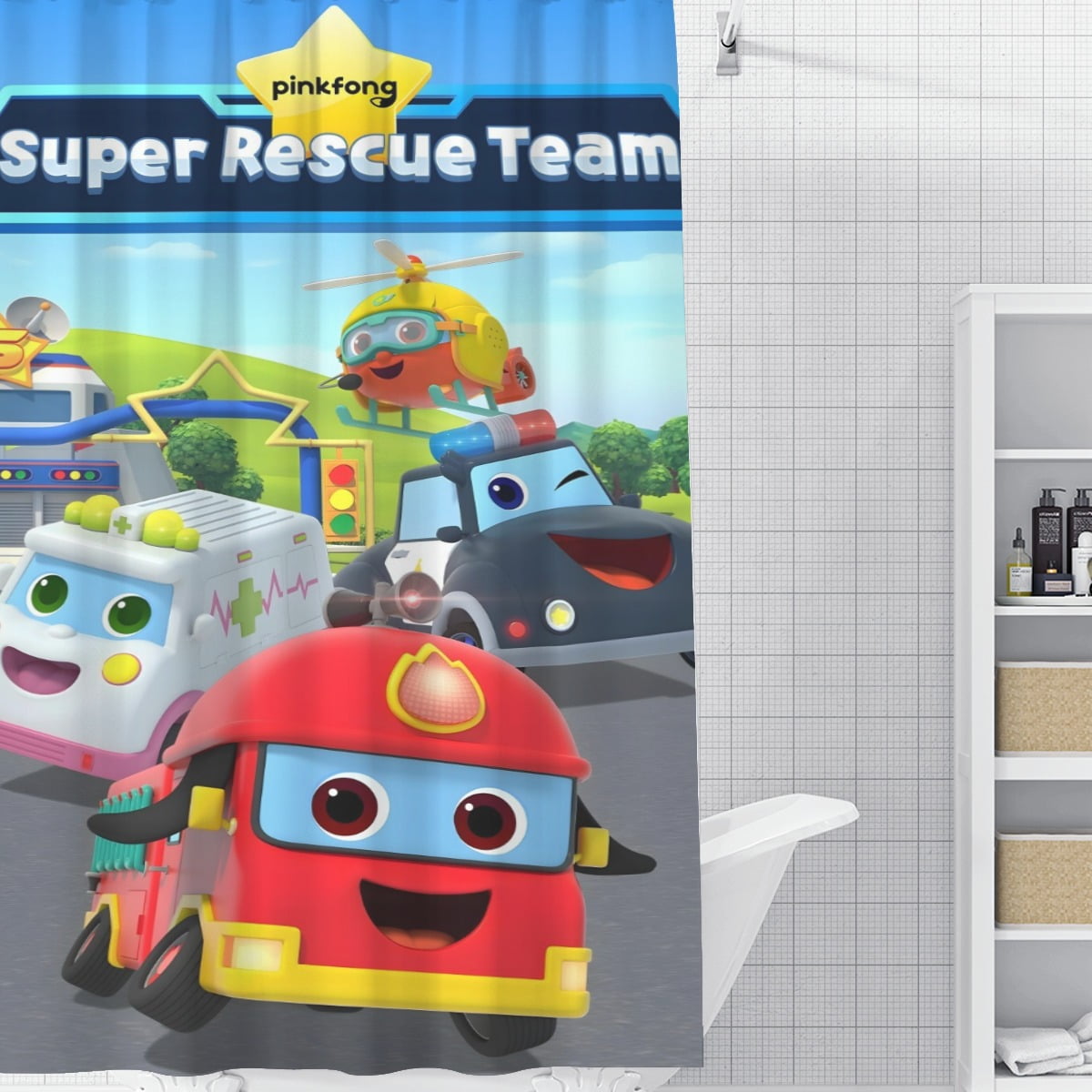 Super Firefighter Rescue-theme Bathroom Shower Curtain Home Decor,Bath ...