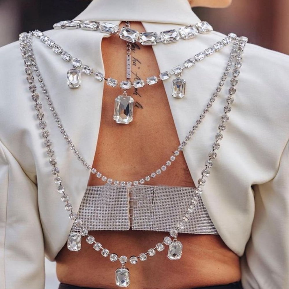 Super Flash Multilayer Sexy Fashion Banquet Back Chain Body Chain ...
