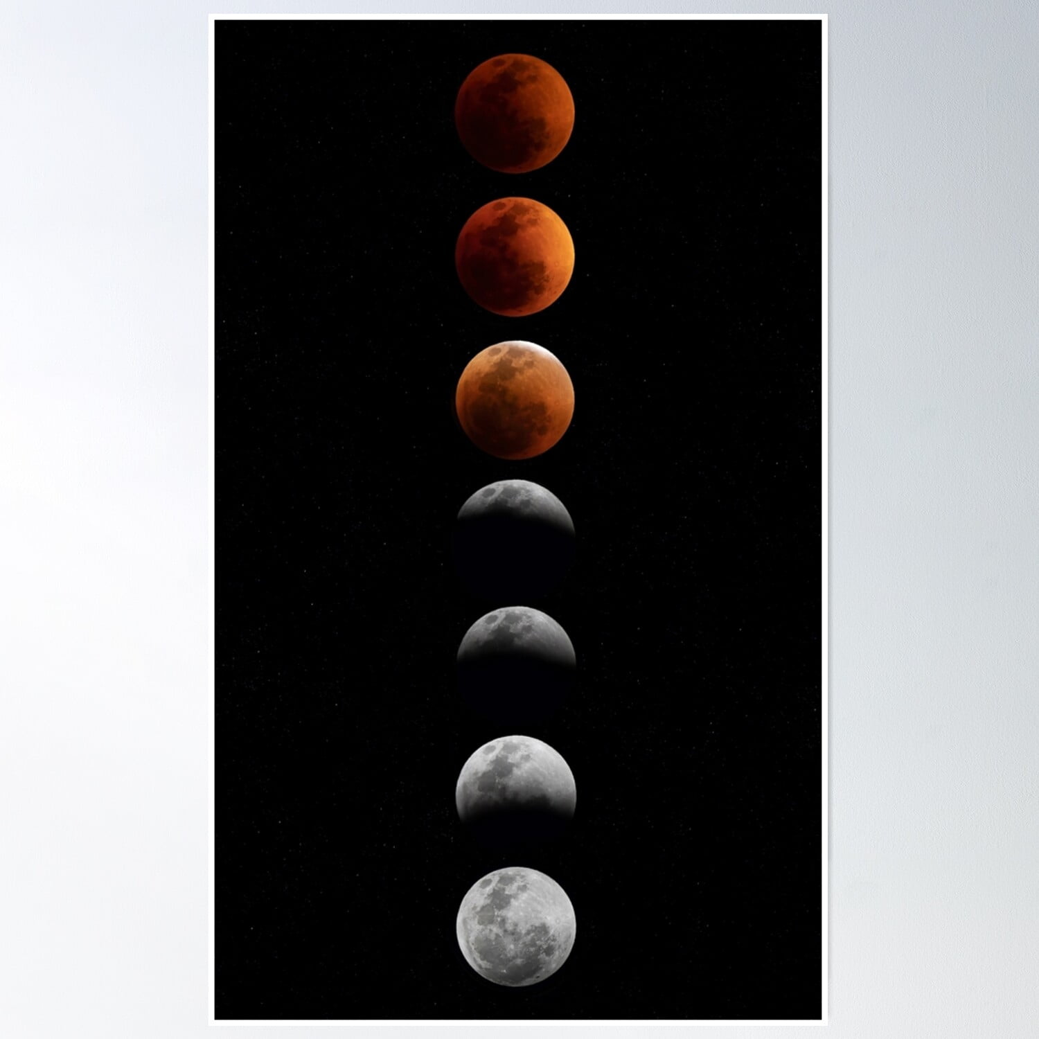 Super Flower Blood Moon Phases Poster Wall Art, Modern Wall Decor, 8x12 ...