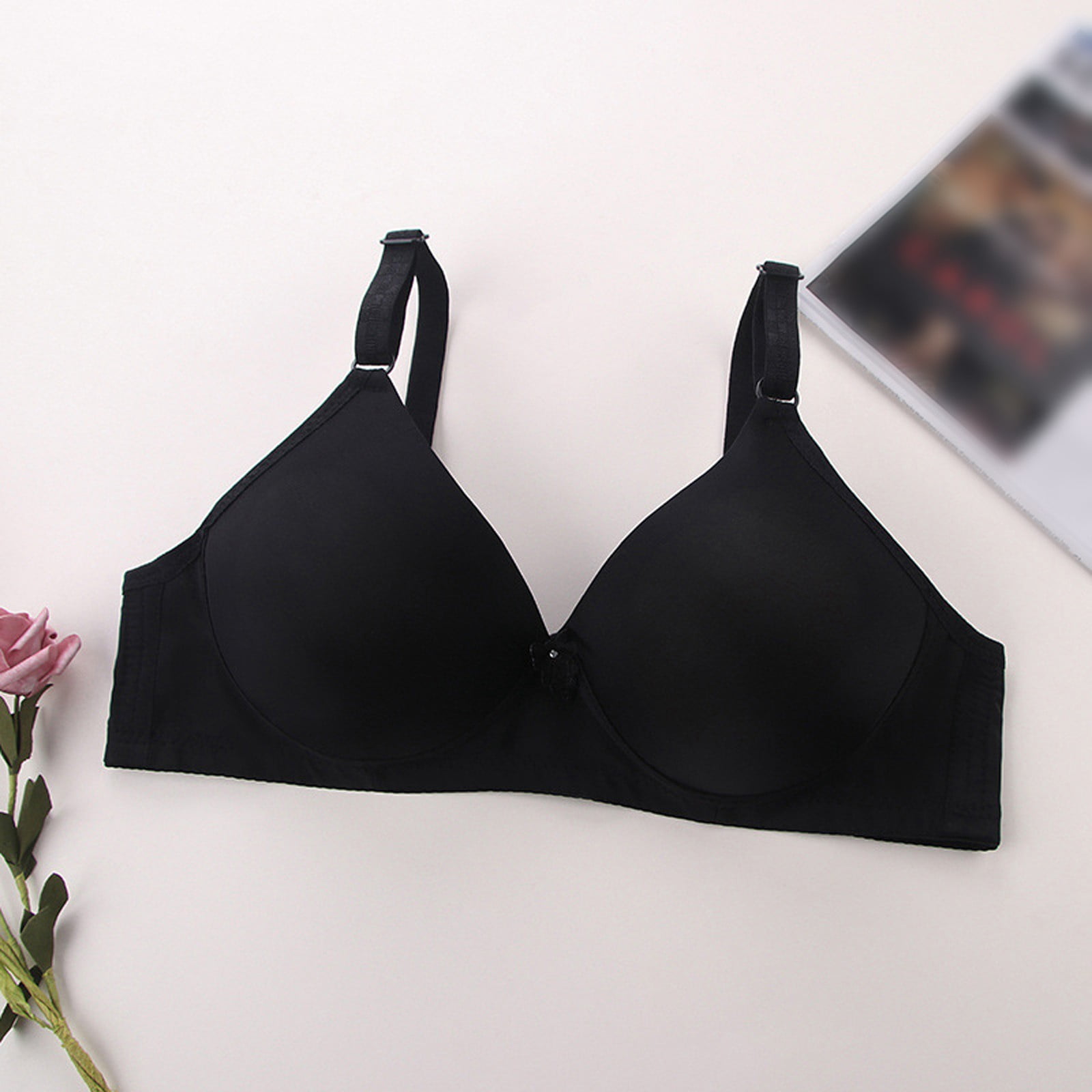 Super Froncé Doux Et Confortable Sans Armatures Soutien Gorge Push Up ...