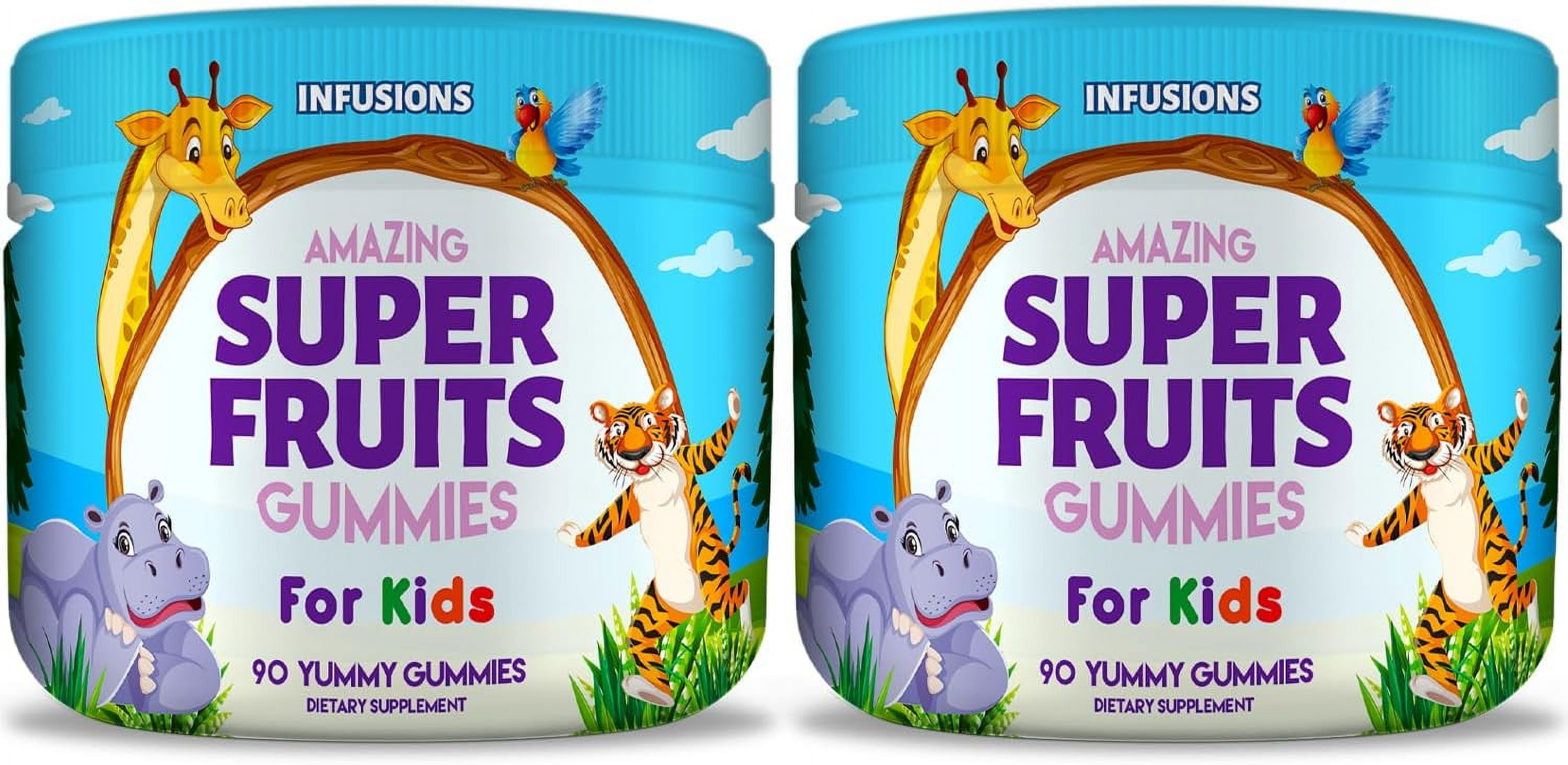Super Fruit Gummies for Kids 180 Count Antioxidant Blend Soft and ...