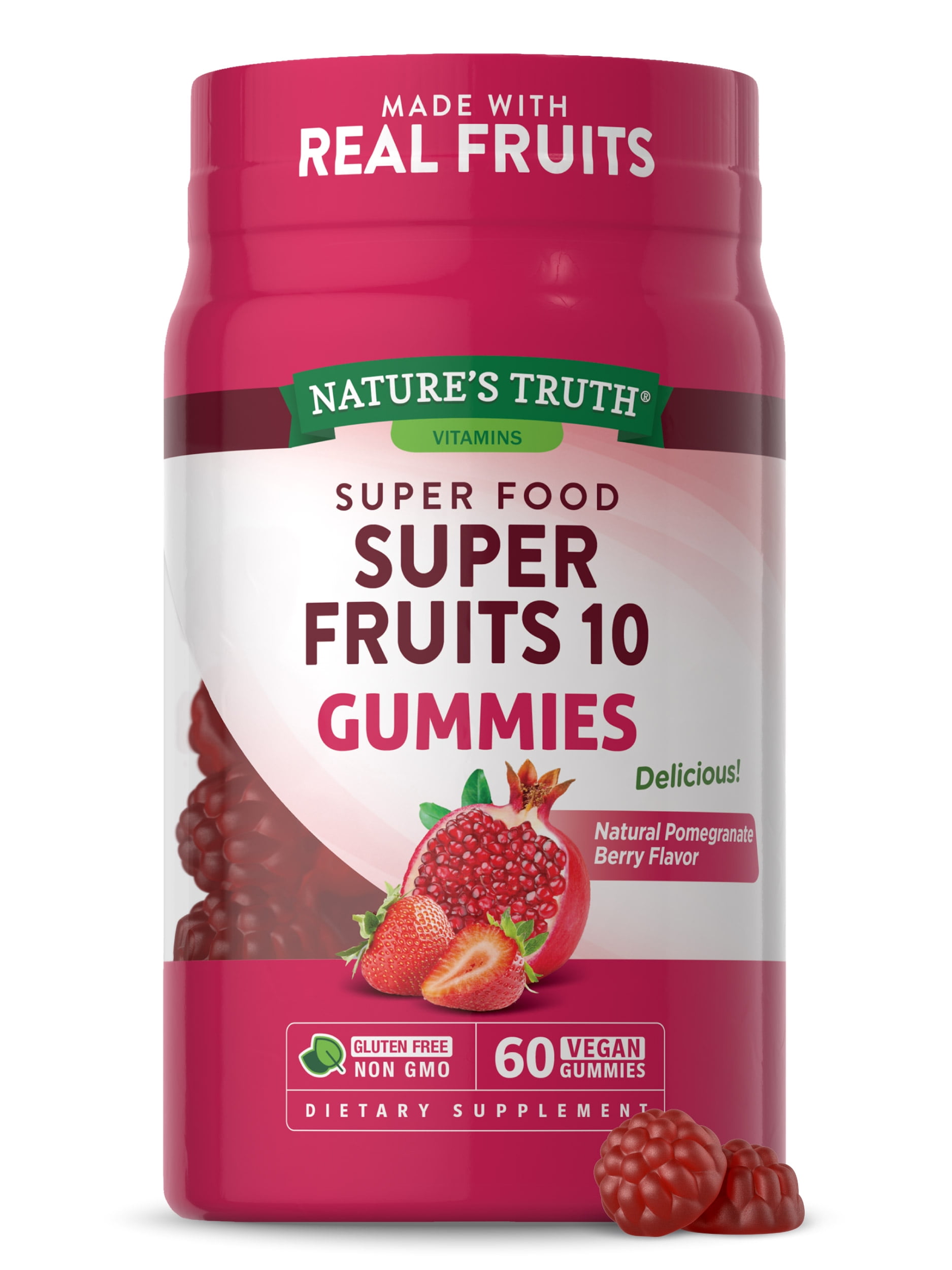 Nature's Truth Super Fruits Gummies, 60 Count, Vegan, Non-GMO, Gluten ...