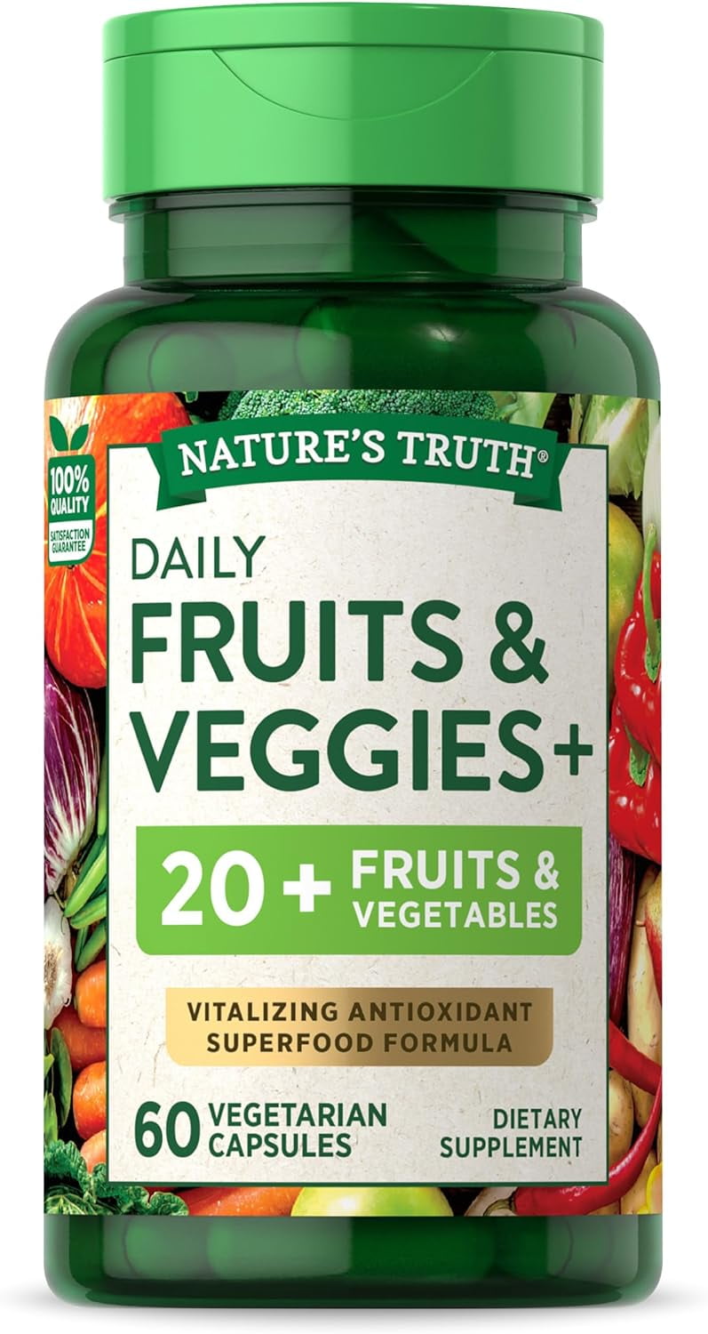 Nature's Truth Super Fruits & Veggies | 60 Veggie Capsules | Non-GMO ...