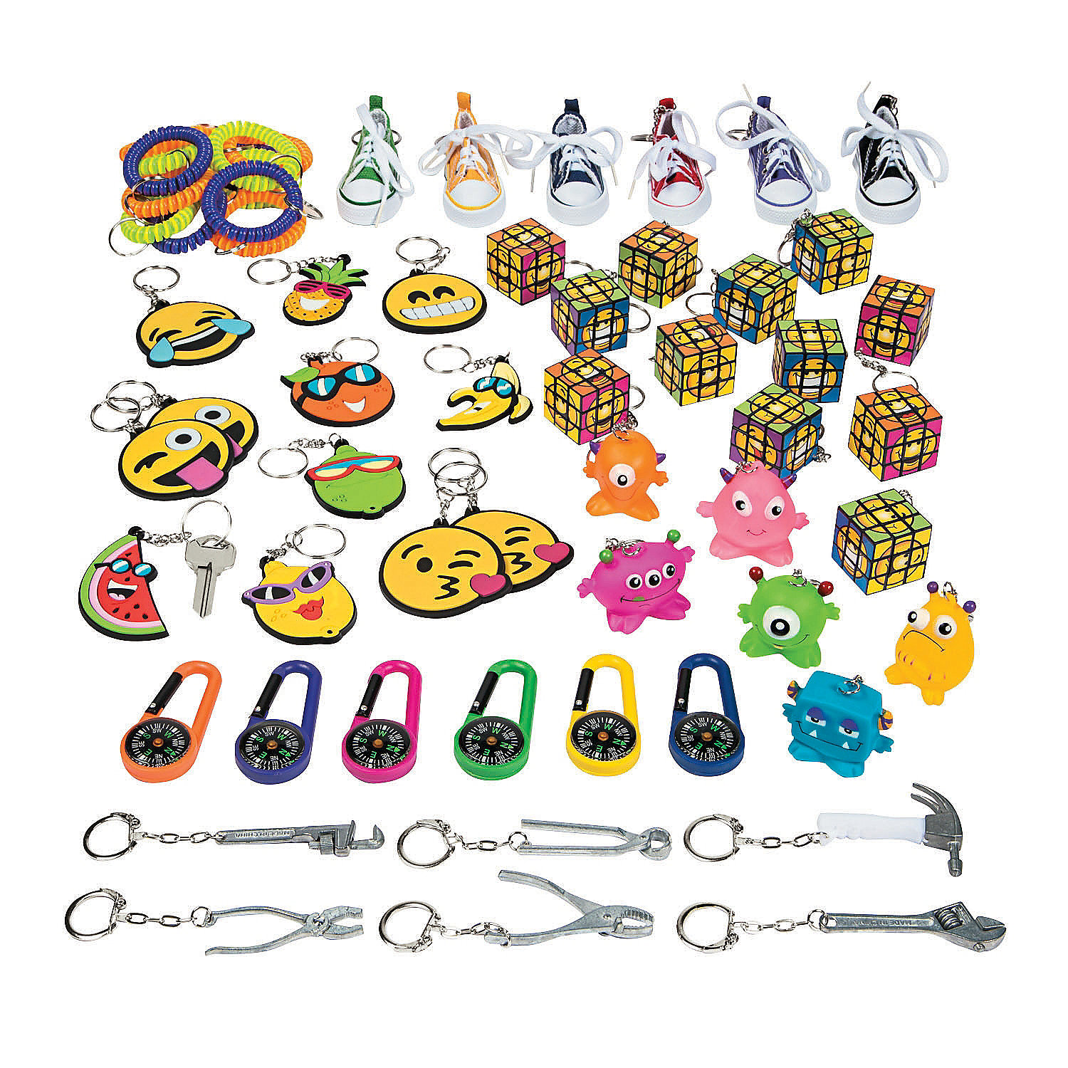 Super Fun Key Chain Assortment (60Pc) - Party Favors - 60 Pieces ...