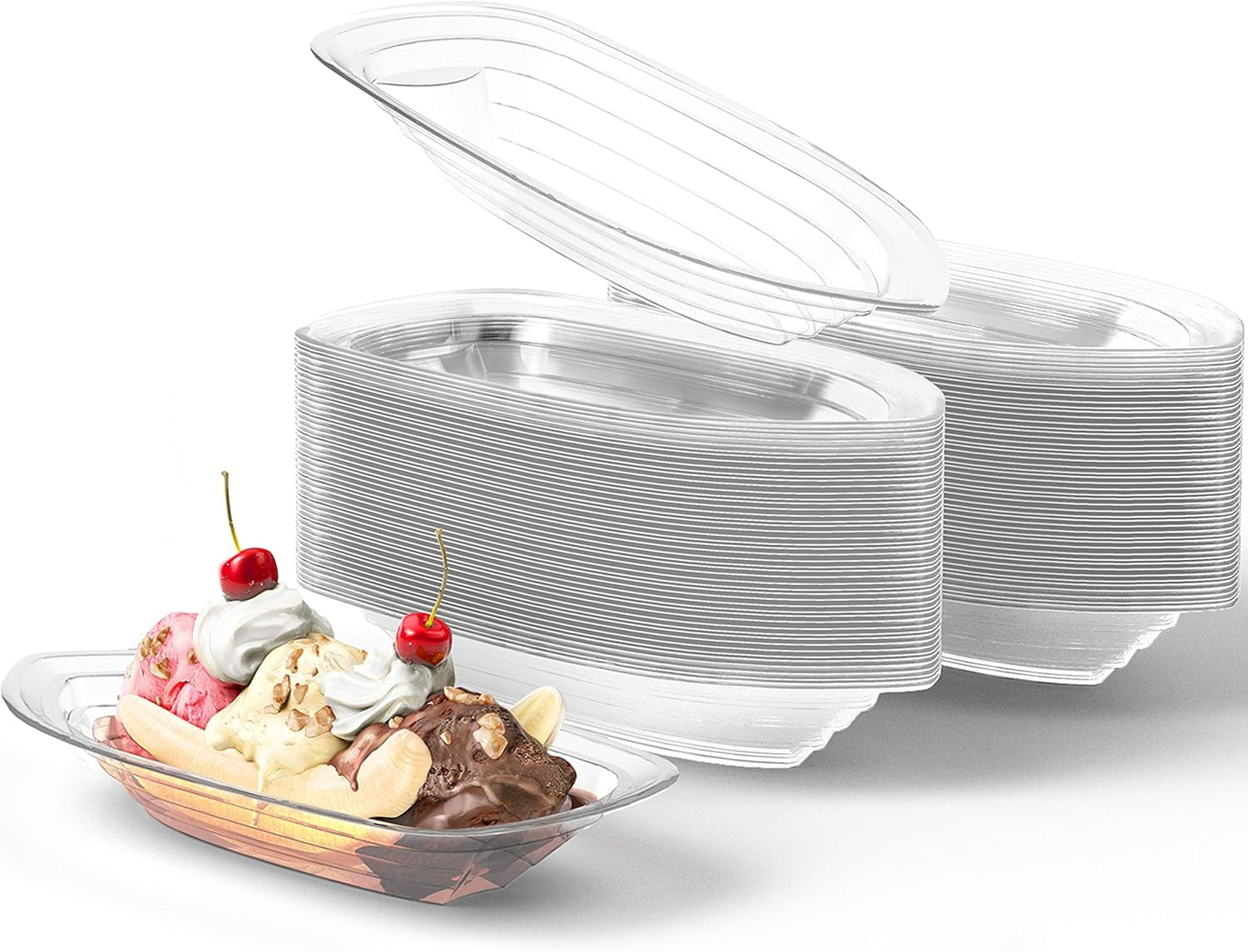 Super Fun Recyclable Banana Split Boats 100 Pack. Best Long 12 Oz ...