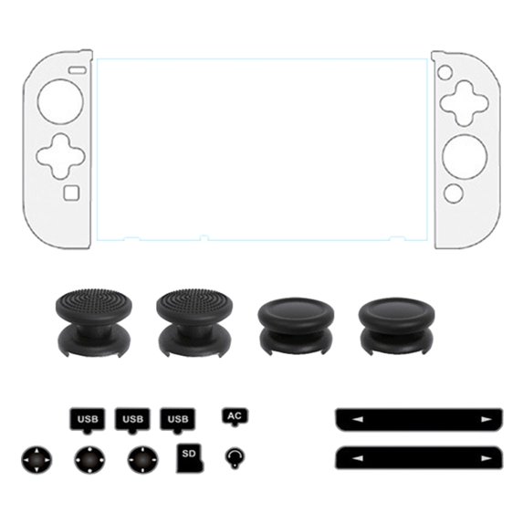 Ergonomic Grip Case Cover for Game Console with Toughened Glass Film ...