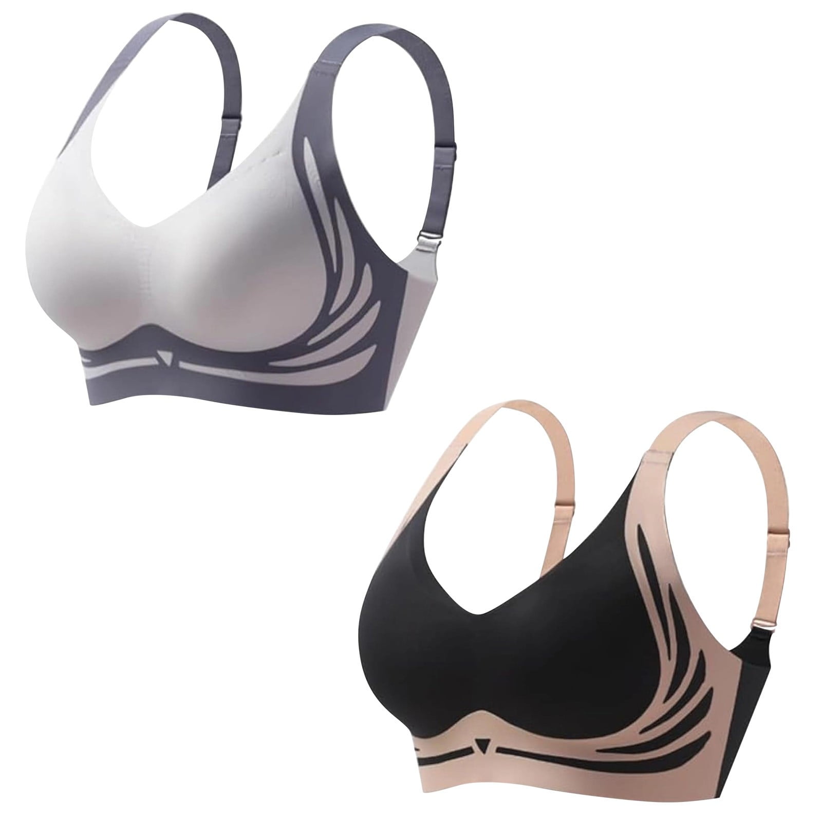 Miakty Wireless Push-Up Bra, Anti-Sagging, Soft Comfortable Gather Bra ...