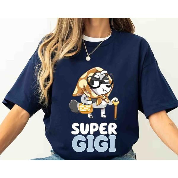 Super Gigi Bluey Shirt Bluey Muffiinn Shirt Shirt, Size S, Tee Black ...