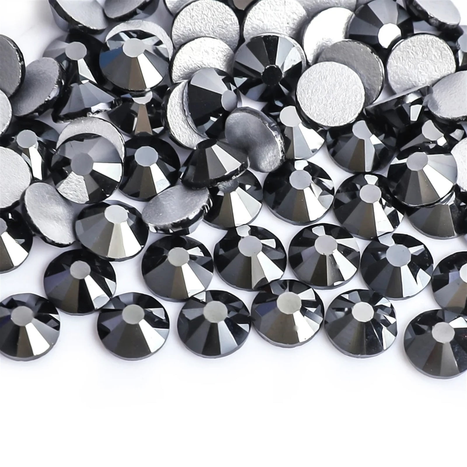 Super Glitter Rhinestones Black Shiny SS4-SS30 Non HotFix FlatBack ...