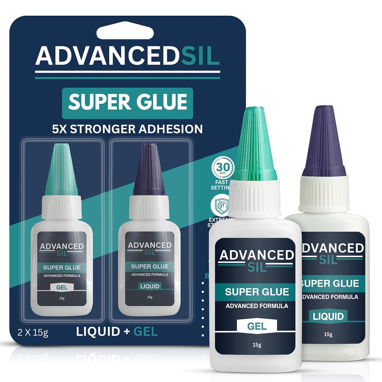 Super Glue Combo Pack – Liquid + Gel Super Glue with Drop Tip ...